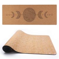 China Eco Friendly Cork Alignment Yoga Mat and Block Set Custom Print Rubber Large Thick for Working Out Stretching for sale