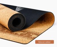 China Luxury eco friendly custom non slip foldable outdoor 3 mm pilates exercise natural rubber cork yoga mat for sale