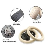 China High Quality Wood Adjustable Straps Pull Gym Gymnastic Rings Wooden fitness ring for sale