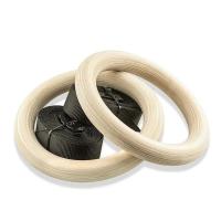China High Quality Wood Adjustable Straps Pull Gym Gymnastic Rings Wooden fitness ring for sale