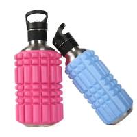 China Fashion Multi-function drinking sports water roller bottle foam roller water bottle for sale