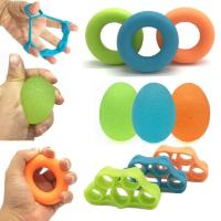 China Custom Silicone Hand Grip Strengthener Workout Kit 9 Pack Silicone Hand Gripper Ring, Finger Stretcher,Stress Relief Gri for sale