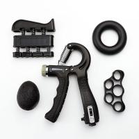 China Adjustable Hand Grip Strengthener Set Counting Grip with Five Fingers Rehabilitation Training Silicone hand Ball strengt for sale
