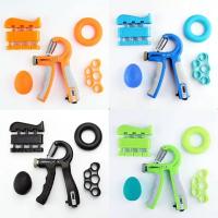 China Adjustable Hand Grip Strengthener Set Counting Grip with Five Fingers Rehabilitation Training Silicone hand Ball strengt for sale