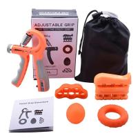 China Adjustable Hand Grip Strengthener Set Counting Grip with Five Fingers Rehabilitation Training Silicone hand Ball strengt for sale