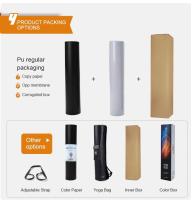 China Eco Friendly Private Label Custom Wholesale 4mm Hot Gold Stamping UV Printing Black Natural Rubber PU Leather Yoga Mat for sale