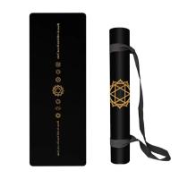 China 5mm Luxury Anti Slip Black Natural PU Rubber Yoga Mats Private Packaging Custom Design Silk Printing for Exercise for sale