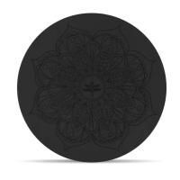 China Round Type Non Slip Custom Printed Fitness Gym Sports 4 mm Natural Rubber PU Yoga Mat for sale