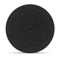 China Round Type Non Slip Custom Printed Fitness Gym Sports 4 mm Natural Rubber PU Yoga Mat for sale