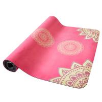 China Personalized Custom Print Foldable Travel Suede Yoga Mat Eco Friendly Fitness Pilates Natural Rubber Yoga Mat With Logo for sale