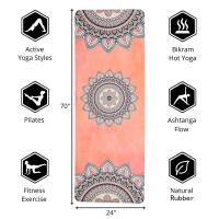 China Personalized Custom Print Foldable Travel Suede Yoga Mat Eco Friendly Fitness Pilates Natural Rubber Yoga Mat With Logo for sale