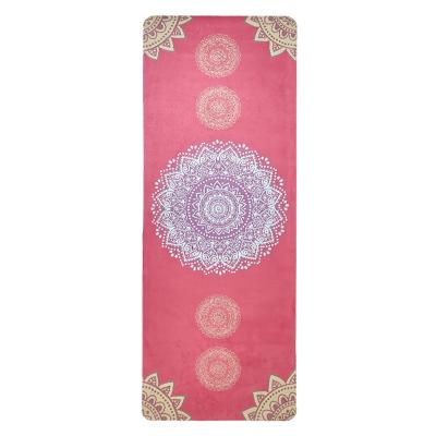 China Foldable Travel Suede Yoga Mat Eco Friendly Fitness Pilates Natural Rubber Yoga Mat for sale