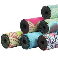 China anti slip eco friendly factory in Ningbo self rolling 3 mm suede yoga mats outdoor for sale