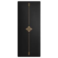 China Custom Wholesale Hot Gold Stamping UV Printing Natural Rubber Black PU Yoga Mats for sale