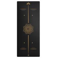 China Custom Wholesale Hot Gold Stamping UV Printing Natural Rubber Black PU Yoga Mats for sale