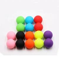 China Custom yoga shoulder neck physical Massage therapy ball peanut roller silicone fitness foot double massage ball for sale