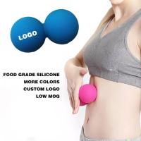 China Custom yoga shoulder neck physical Massage therapy ball peanut roller silicone fitness foot double massage ball for sale