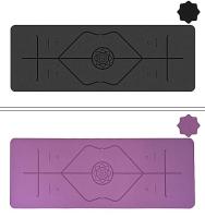 China 5mm Pu Rubber Yoga Mat Customized Posture Line Natural Rubber Anti Slip and Sweat Absorbing Yoga Mat Tuhao Fitness Yoga for sale