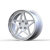 China 19-inch two-piece custom forged alloy wheels with deep concave type and brushed silver wheel rims for sale