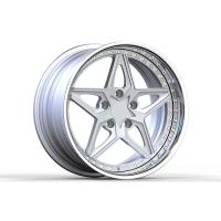 China 19-inch two-piece custom forged alloy wheels with deep concave type and brushed silver wheel rims for sale