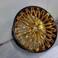 China Custom forged aluminum alloy car rim 18 19 20 21 22 inch 5x120 glod color brushed forged car wheels for sale