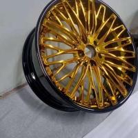 China Custom forged aluminum alloy car rim 18 19 20 21 22 inch 5x120 glod color brushed forged car wheels for sale