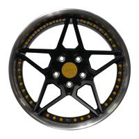 China factory direct custom 18 to 22 inch aluminum yellow brushed car forged wheels for sale