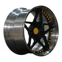 China factory direct custom 18 to 22 inch aluminum yellow brushed car forged wheels for sale