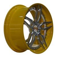 China factory direct custom 18 to 22 inch aluminum yellow brushed car forged wheels for sale