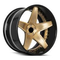 China Deep Dish Lip Wheels 5 Spoke Aluminum Custom Forged Wheels 2 Pieces Forged Alloy Wheels For Sports Car for sale