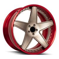 China Deep Dish Lip Wheels 5 Spoke Aluminum Custom Forged Wheels 2 Pieces Forged Alloy Wheels For Sports Car for sale