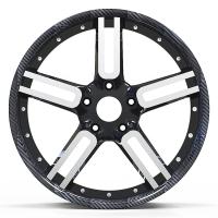 China Deep Dish Lip Wheels 5 Spoke Aluminum Custom Forged Wheels 2 Pieces Forged Alloy Wheels For Sports Car for sale