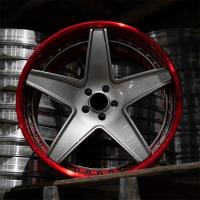 China Deep Dish Lip Wheels 5 Spoke Aluminum Custom Forged Wheels 2 Pieces Forged Alloy Wheels For Sports Car for sale