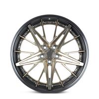 China Customized 2 piece super deep dish concave brushed bronze polished wheel rim for sale for sale