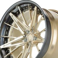 China Customized 2 piece super deep dish concave brushed bronze polished wheel rim for sale for sale