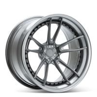 China factory Customized brushed grey or bronze luxury 2 piece staggered alloy forged wheel rims for sale