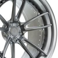 China factory Customized brushed grey or bronze luxury 2 piece staggered alloy forged wheel rims for sale