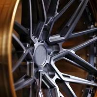 China factory Customized 2 piece super deep concave brushed bronze polished lip forged wheel for sale