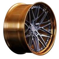 China factory Customized 2 piece super deep concave brushed bronze polished lip forged wheel for sale