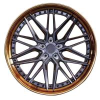 China factory Customized 2 piece super deep concave brushed bronze polished lip forged wheel for sale