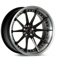 China 2 piece custom concave brushed wine red colour polished lip forged wheels for sale
