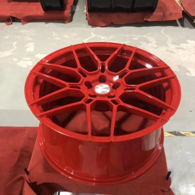 China 18'' 19'' 20'' 21'' 22 InchRed Colour polished  Monoblock Forged Alloy Wheels Rims For Luxury Car for sale