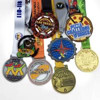 China Design your own sport marathon running finisher Zinc alloy medal with lanyard for sale