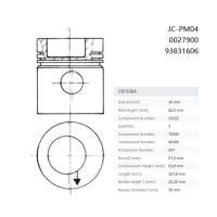 China Engine Spare Parts Coated Aluminum Alloy Piston OM364N 0027900 93831606 for sale