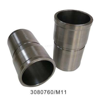 China Cummins L10 M11 Spare Parts Engine Cylinder Liner 3080760 3803703 Sleeve Liners for sale