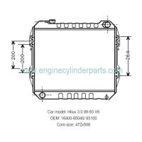 China 16400-65040 Auto Spare Parts Radiator Cooling System For Toyota Hilux for sale