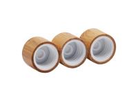 China Bamboo Covered Plastic Screw Cap With Insert For Bottles 24mm for sale
