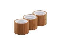 China Bamboo Covered Plastic Screw Cap With Insert For Bottles 24mm for sale