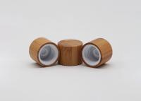 China Bamboo Covered Plastic Screw Cap With Insert For Bottles 24mm for sale