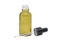 China Cosmetic 30ml Essential Oil Bottle Green Glass Dropper Screen Printing for sale